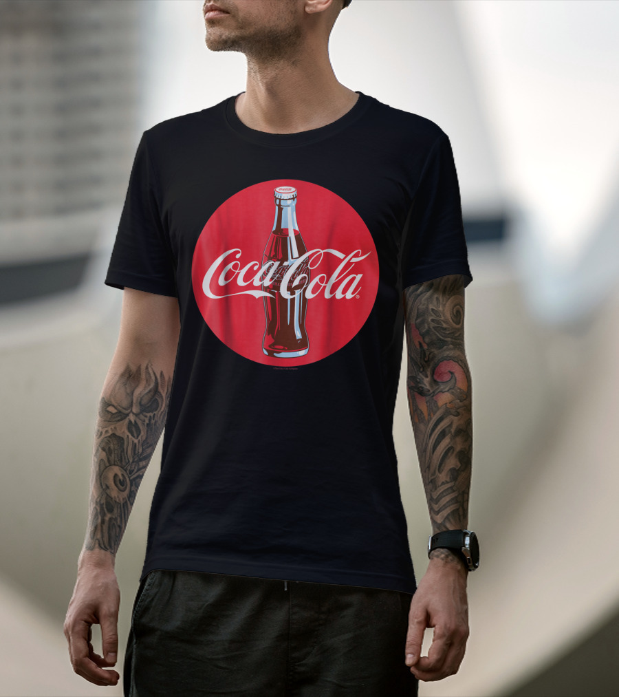 Coca Cola Classic Glass Bottle Red Circle T-Shirt