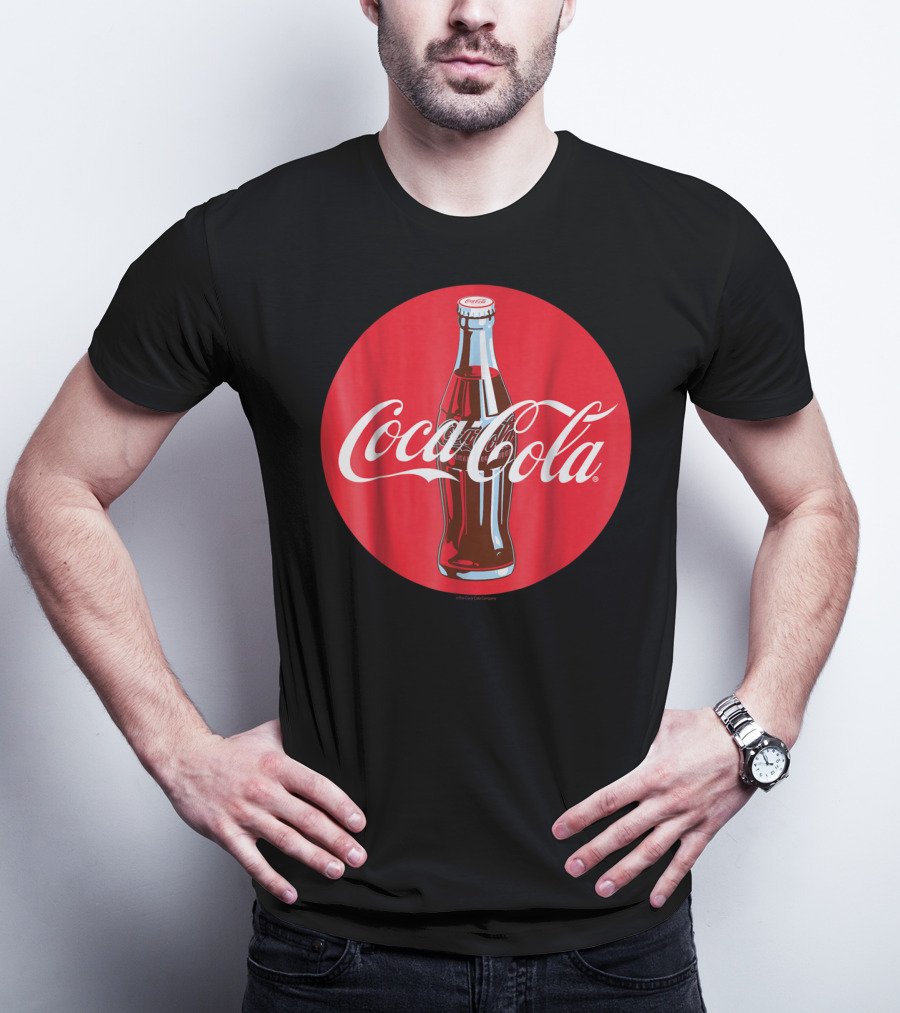Coca Cola Classic Glass Bottle Red Circle T-Shirt