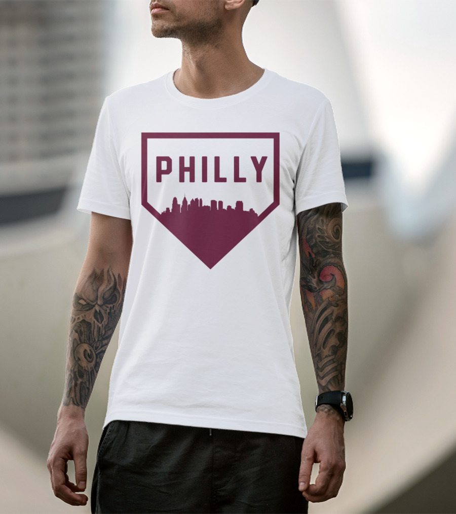 Philly Baseball Home Plate Skyline T-Shirt