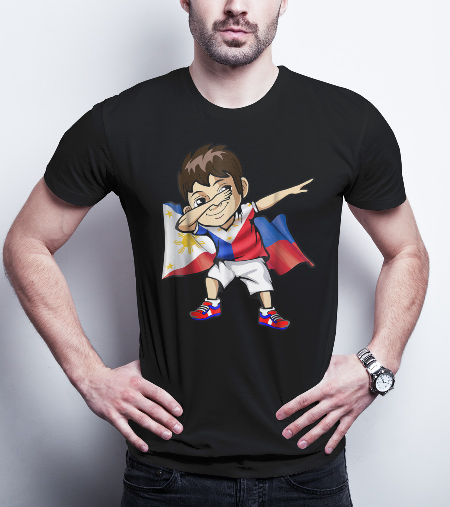 Dabbing Boy Philippine Flag Filipino Meme Jersey T-Shirt