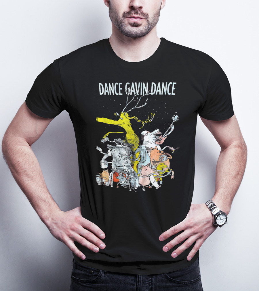 Dance Gavin Dance Animal Band Parade With Yellow Stag T-Shirt