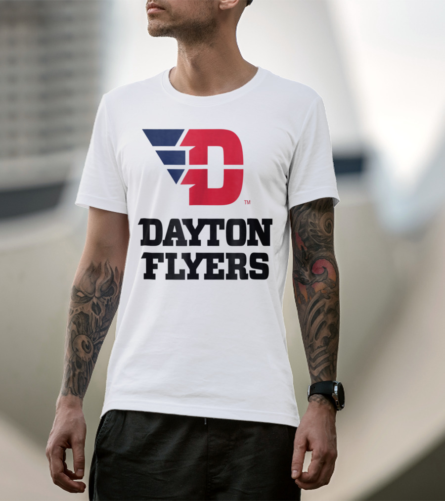 Dayton Flyers Logo University D Red Blue T-Shirt