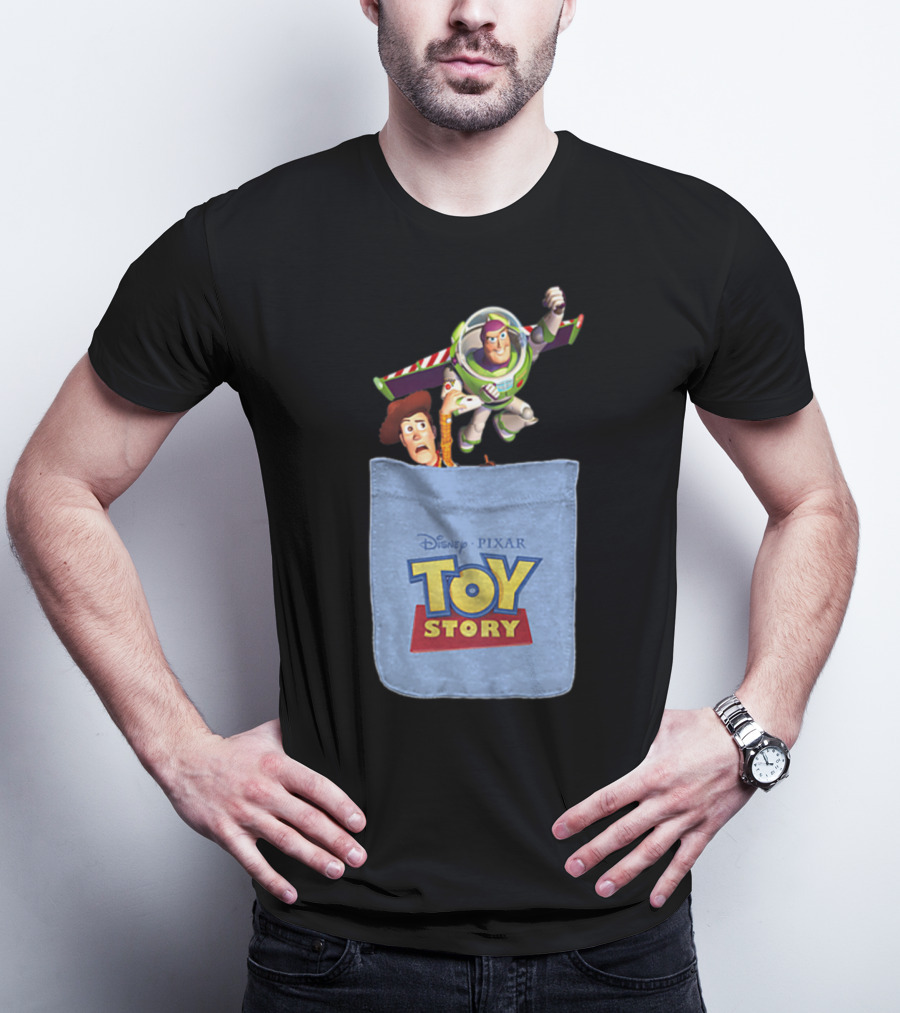 Disney Pixar Toy Story Buzz And Woody Pocket T-Shirt