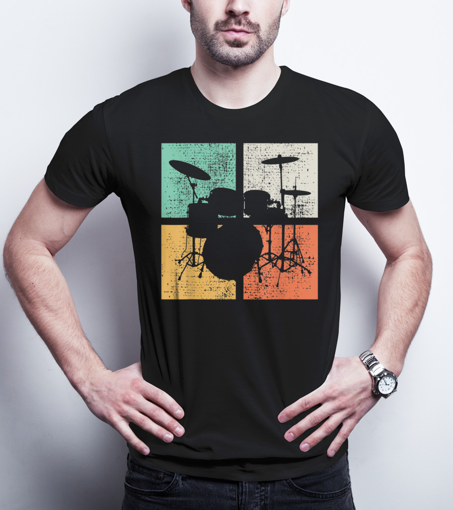 Drummer Drumline Drumset Retro Drum Kit T-Shirt