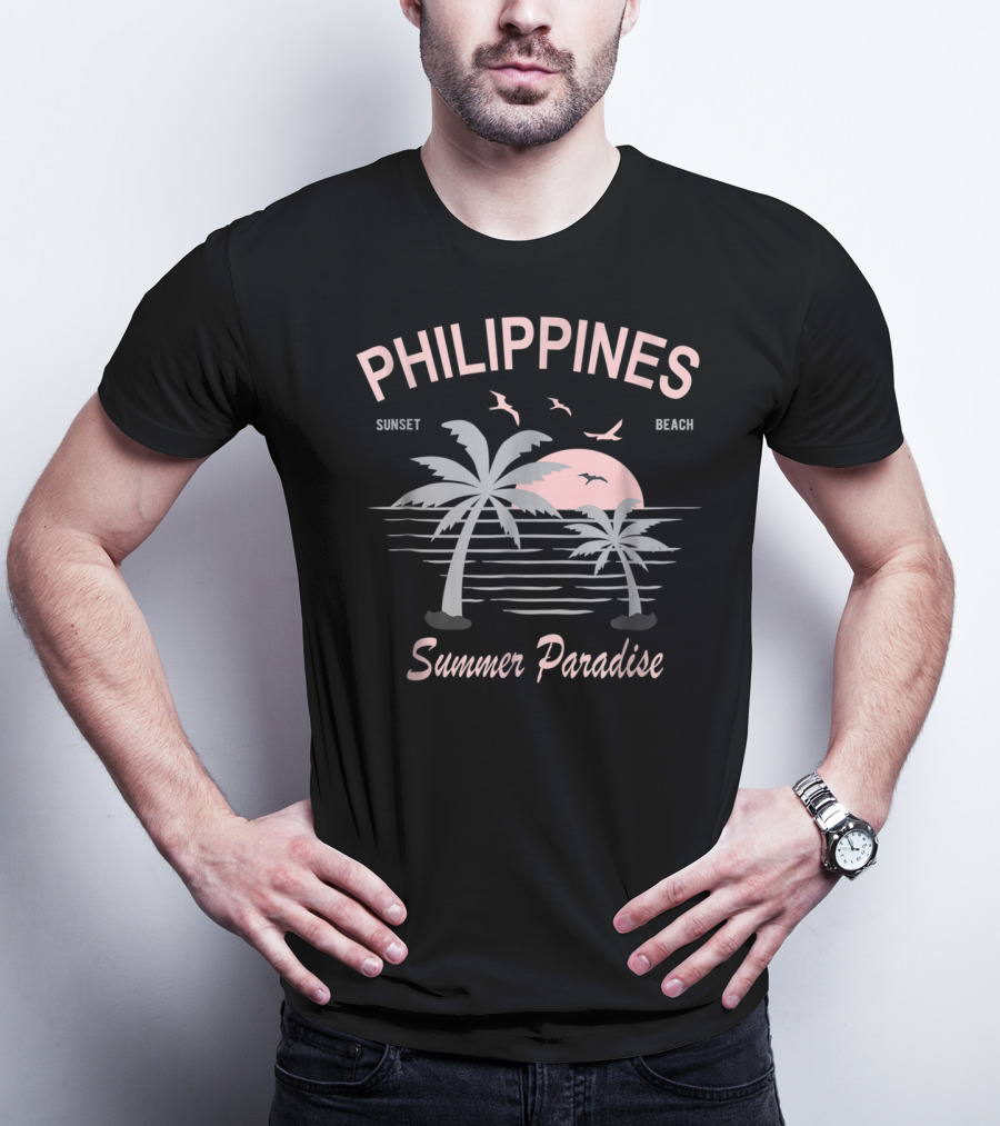 Philippines Sunset Beach Summer Paradise T-Shirt