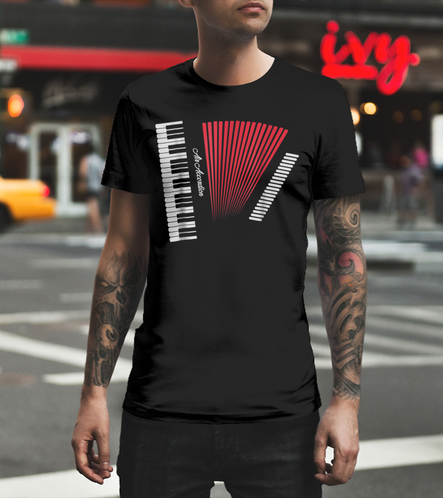 Air Accordion Funny Instrumental Player Music T-Shirt
