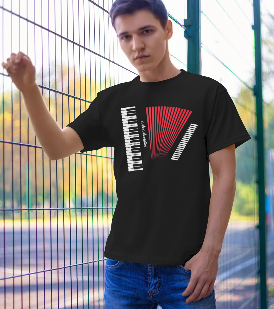 Air Accordion Funny Instrumental Player Music T-Shirt