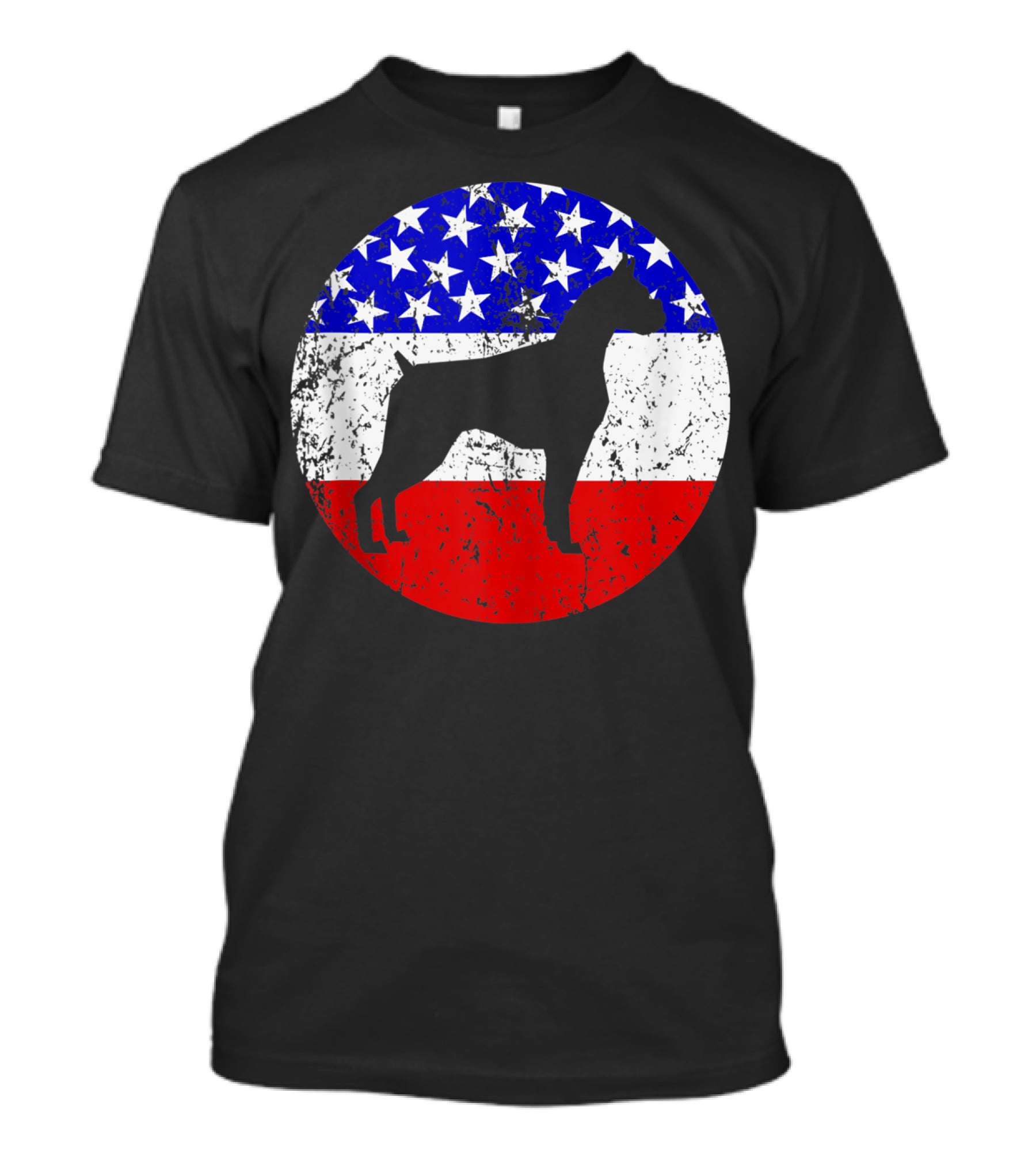 American Flag Vintage Boxer Dog T-Shirt