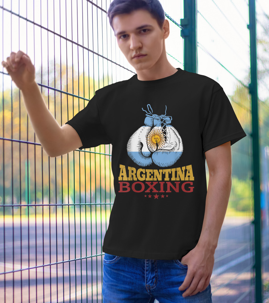 Argentina Boxing Gloves Flag Pride T-Shirt