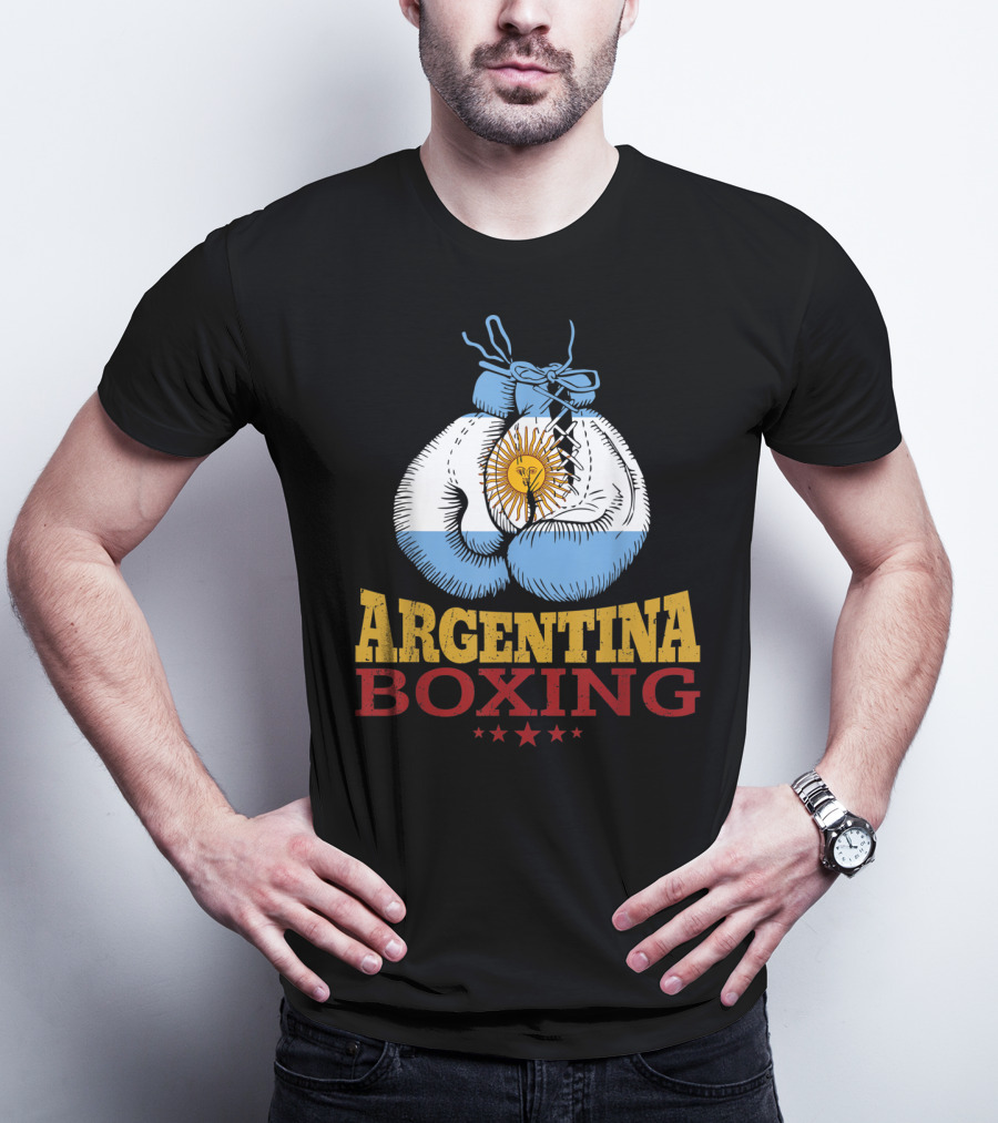 Argentina Boxing Gloves Flag Pride T-Shirt