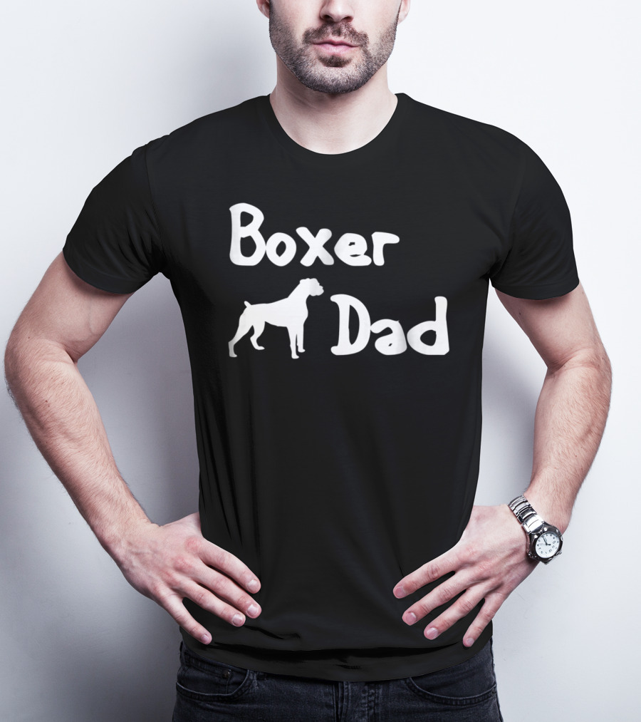 Boxer Dad With Boxer Silhouette For Boxer Enthusiasts T-Shirt