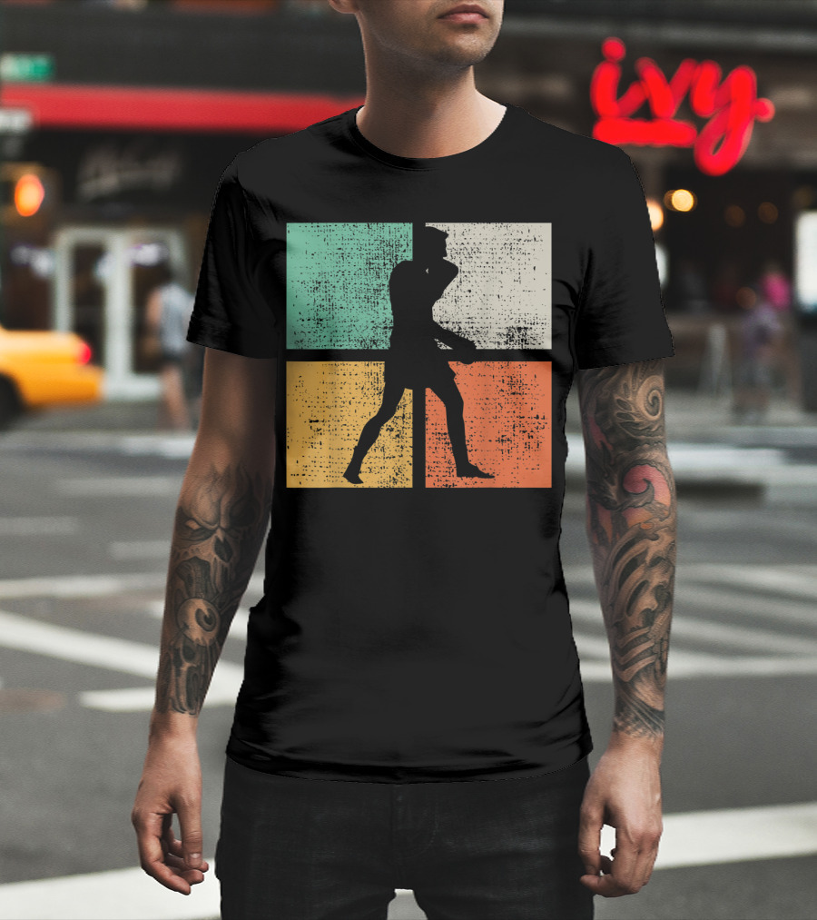 Boxing Boxer Vintage Box Club Silhouette Retro Blocks T-Shirt