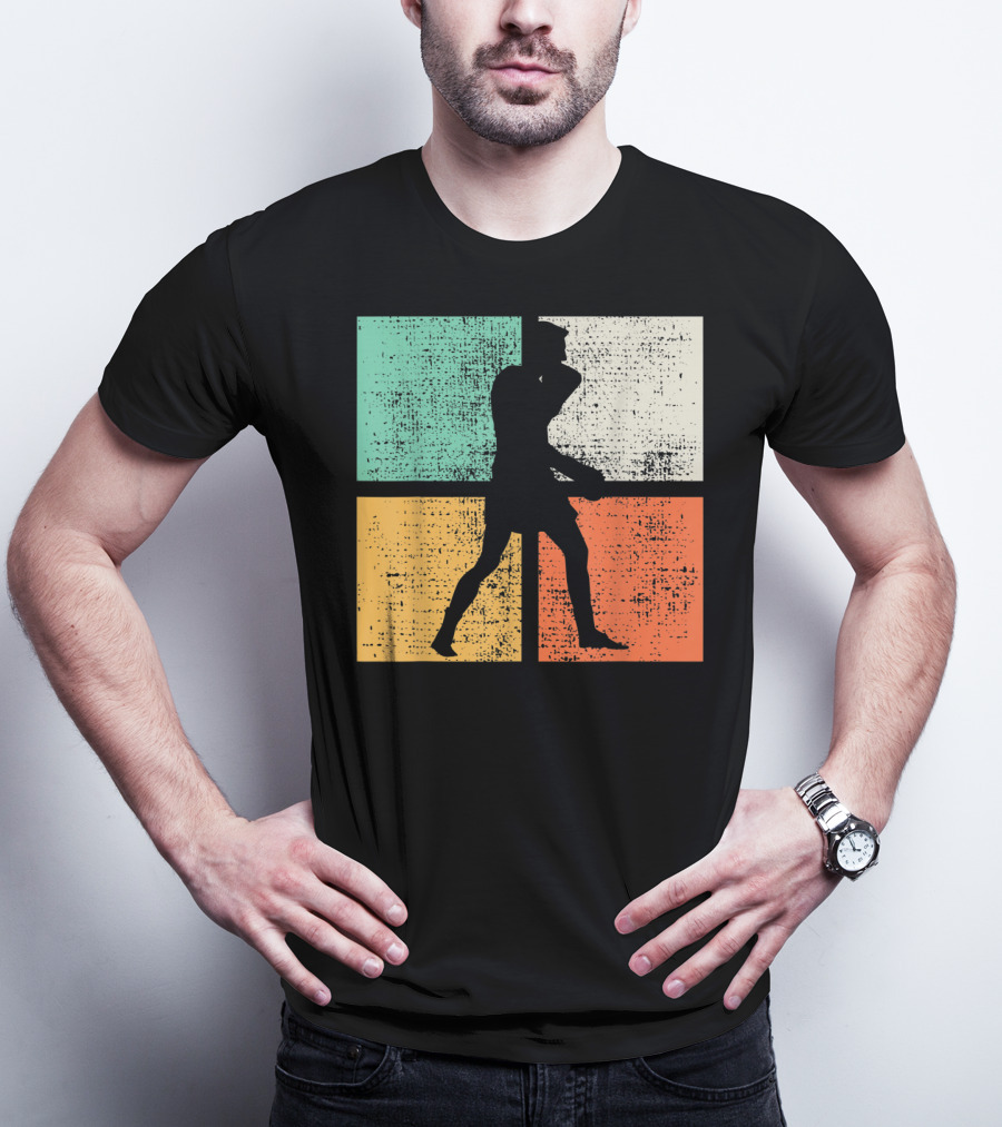 Boxing Boxer Vintage Box Club Silhouette Retro Blocks T-Shirt