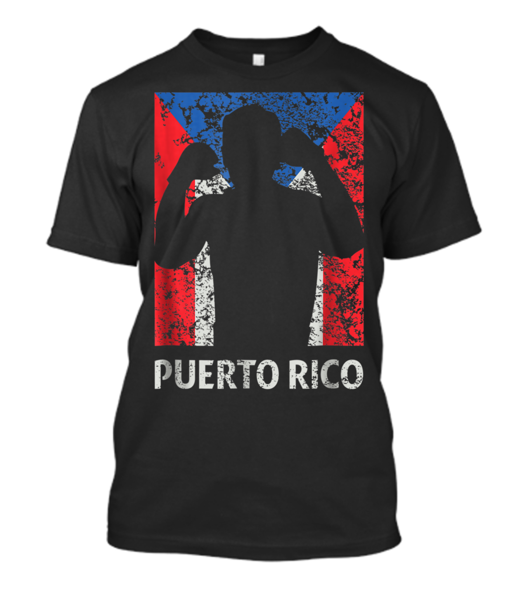 Puerto Rico Flag Boxer Silhouette Pride T-Shirt