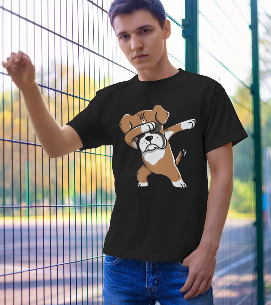 Funny Dabbing Boxer Dog Kids T-Shirt
