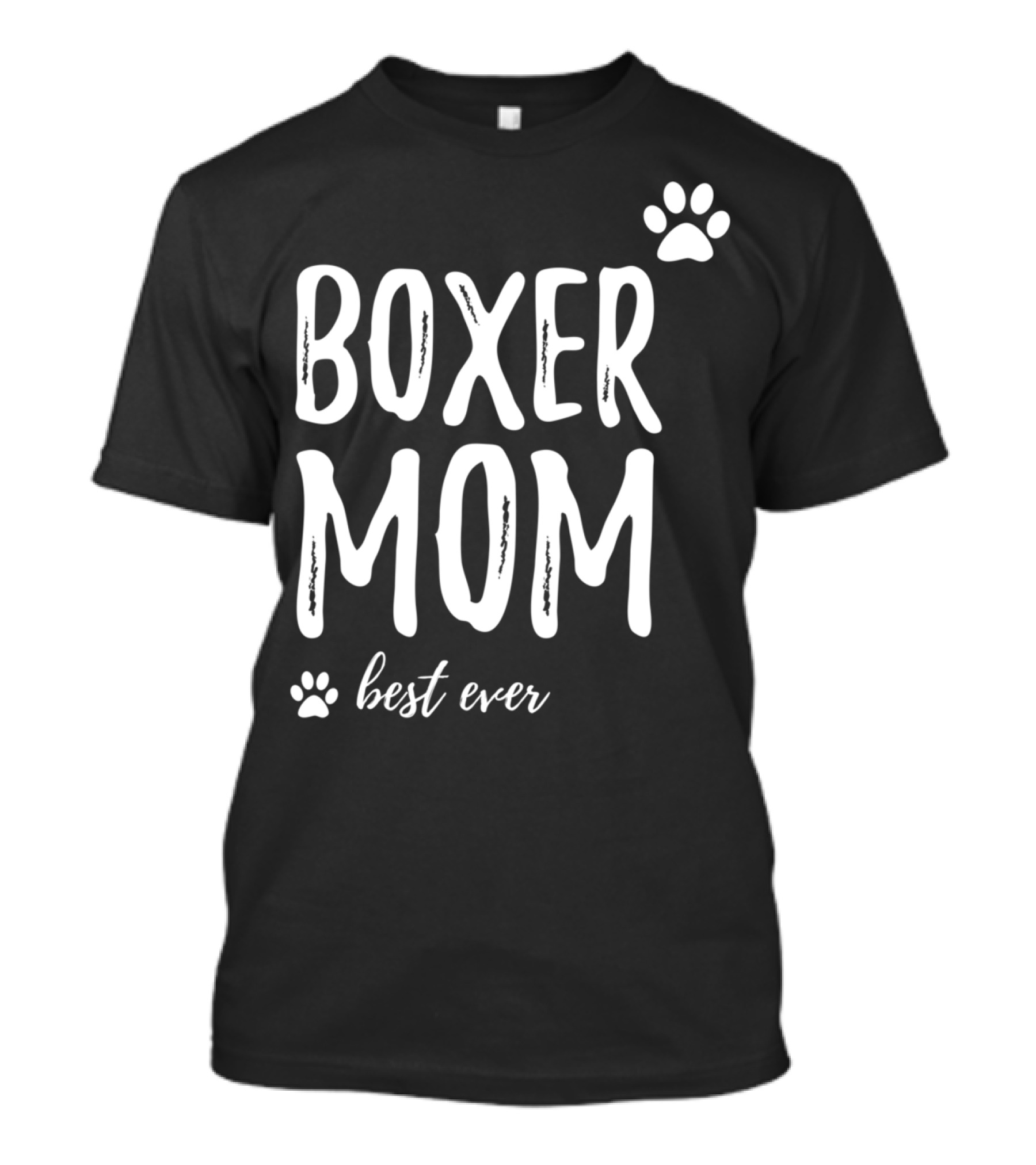 Boxer Mom Best Ever Boxer Dog Paw Prints T-Shirt