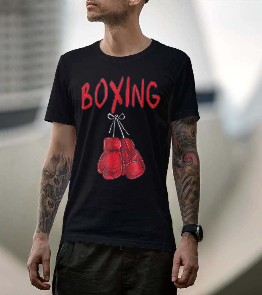Boxing Red Gloves Training Gym Costume Boxer Iconic Red Gloves T-Shirt