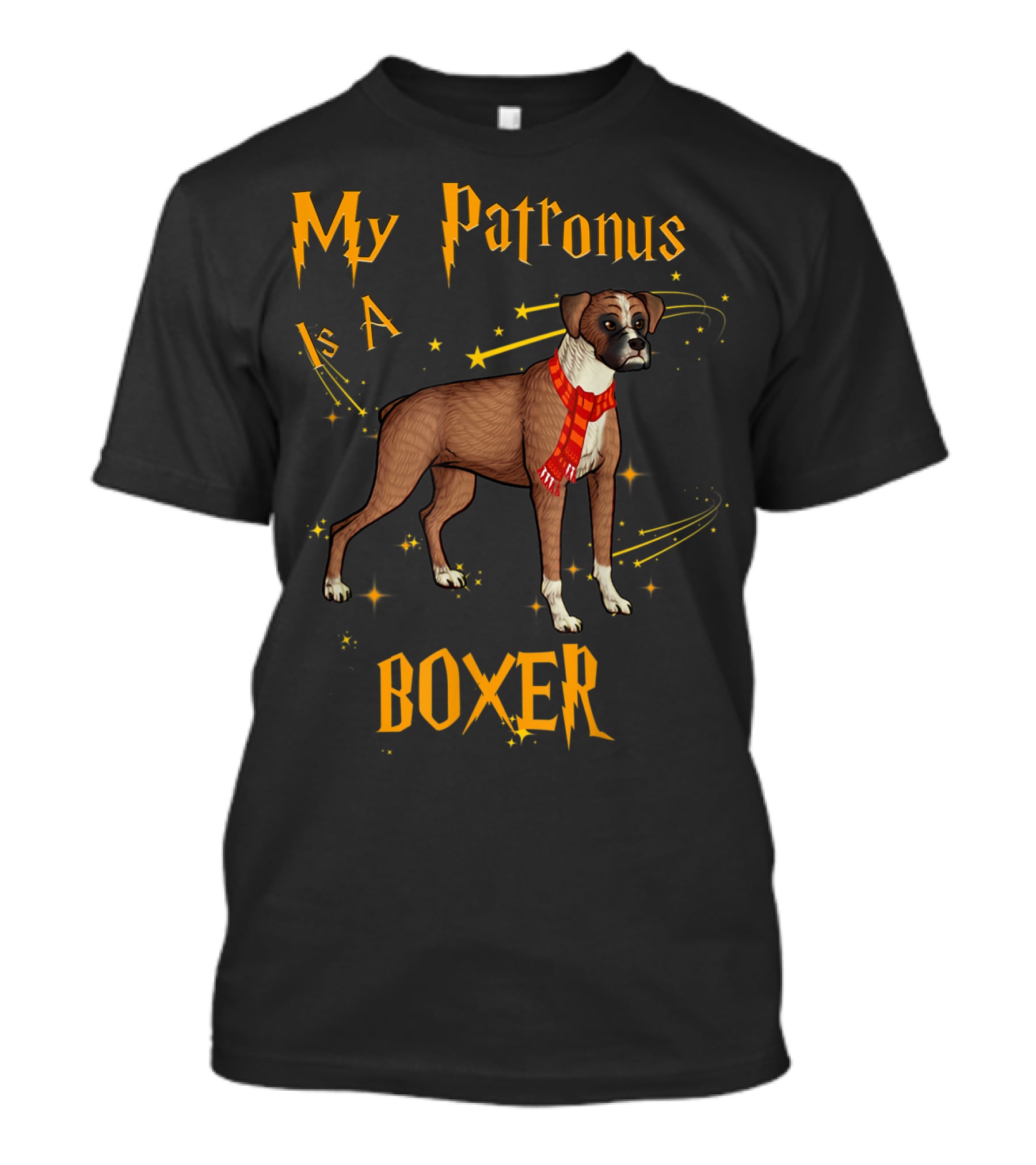 My Patronus Is A Boxer Dog Magic Energy Stars Scarf T-Shirt
