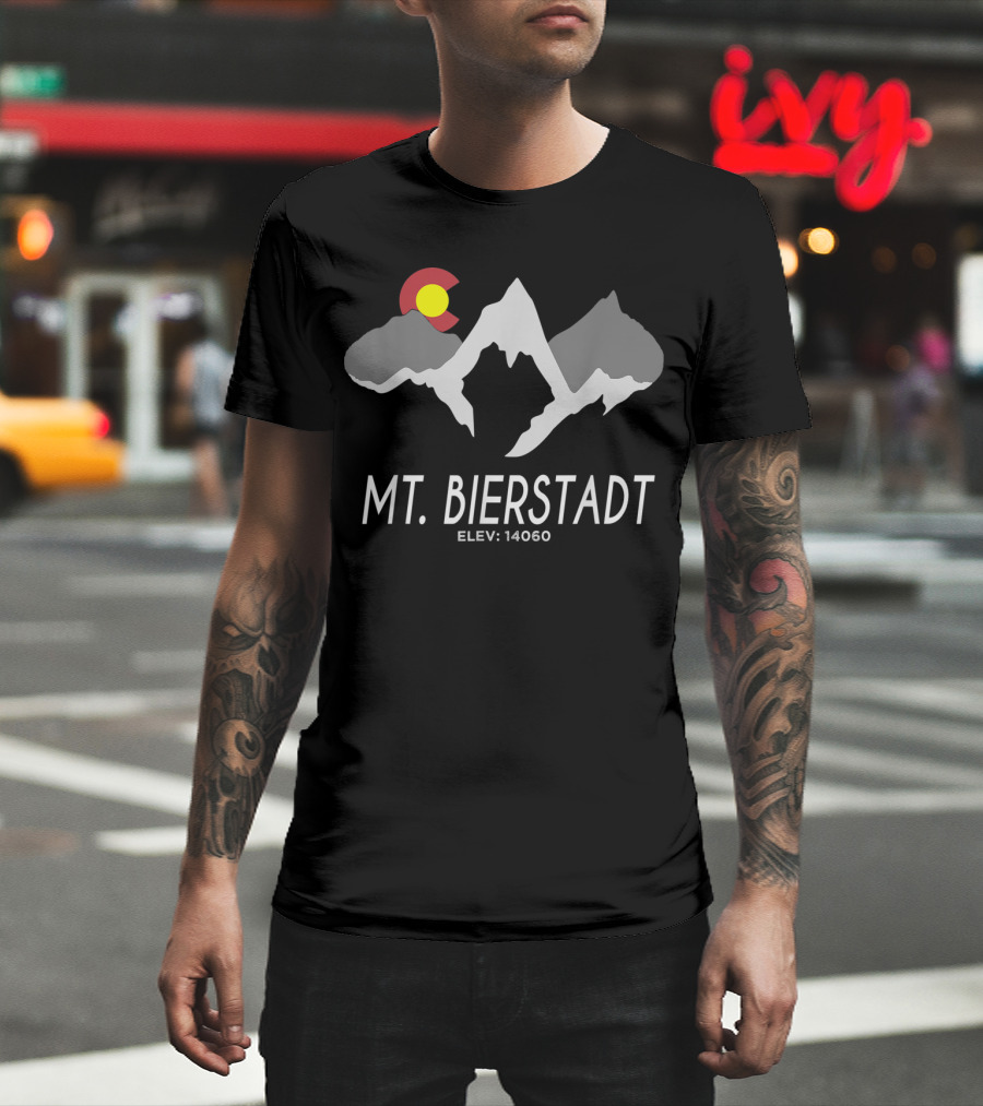 Mt. Bierstadt Elevation 14060 Colorado Mountain Hiking T-Shirt