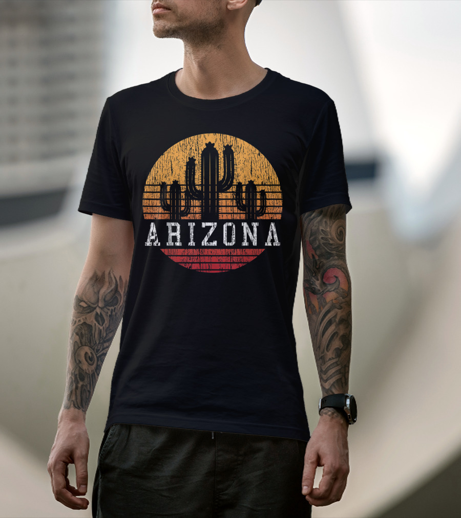 Arizona Vintage Cactus Desert Sunset Retro T-Shirt
