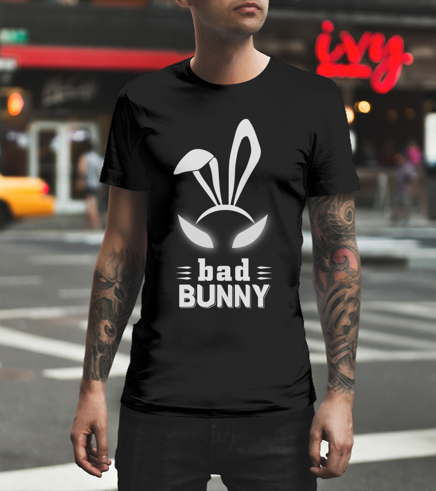 Bad Bunny Custom Cute And Funny Bunny Ears T-Shirt