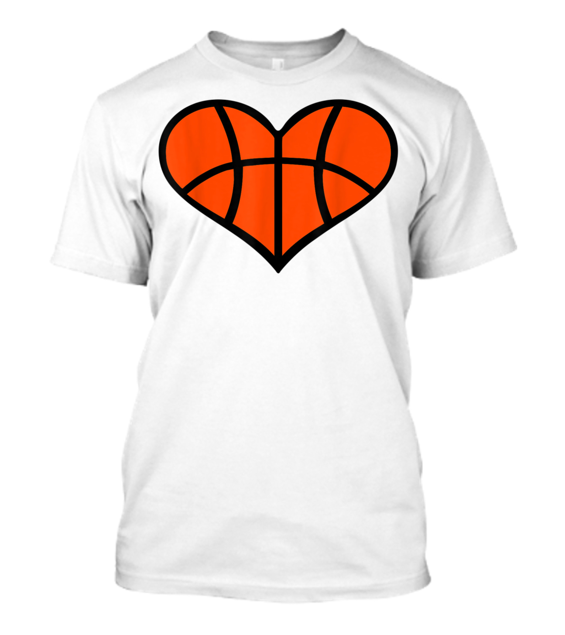 Basketball Heart Shape Orange Ball Lines T-Shirt