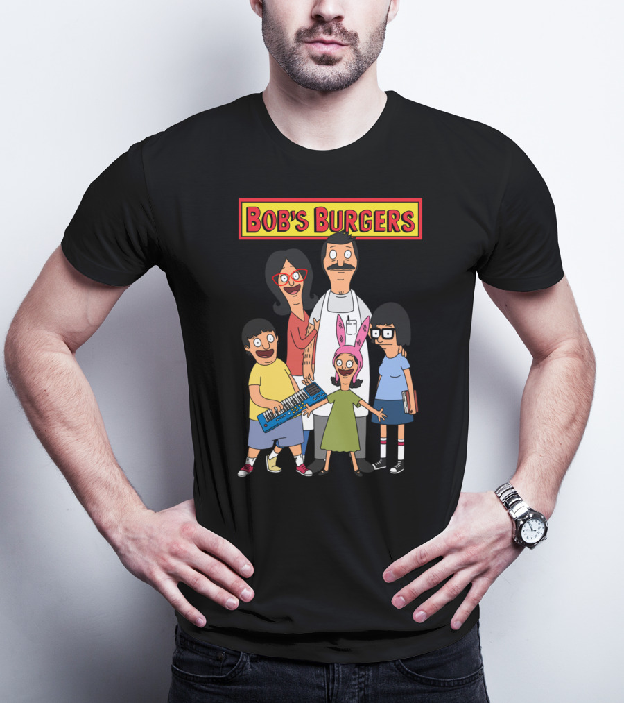 Bob's Burgers Animated Family Group With Bob Linda Tina Gene Louise T-Shirt