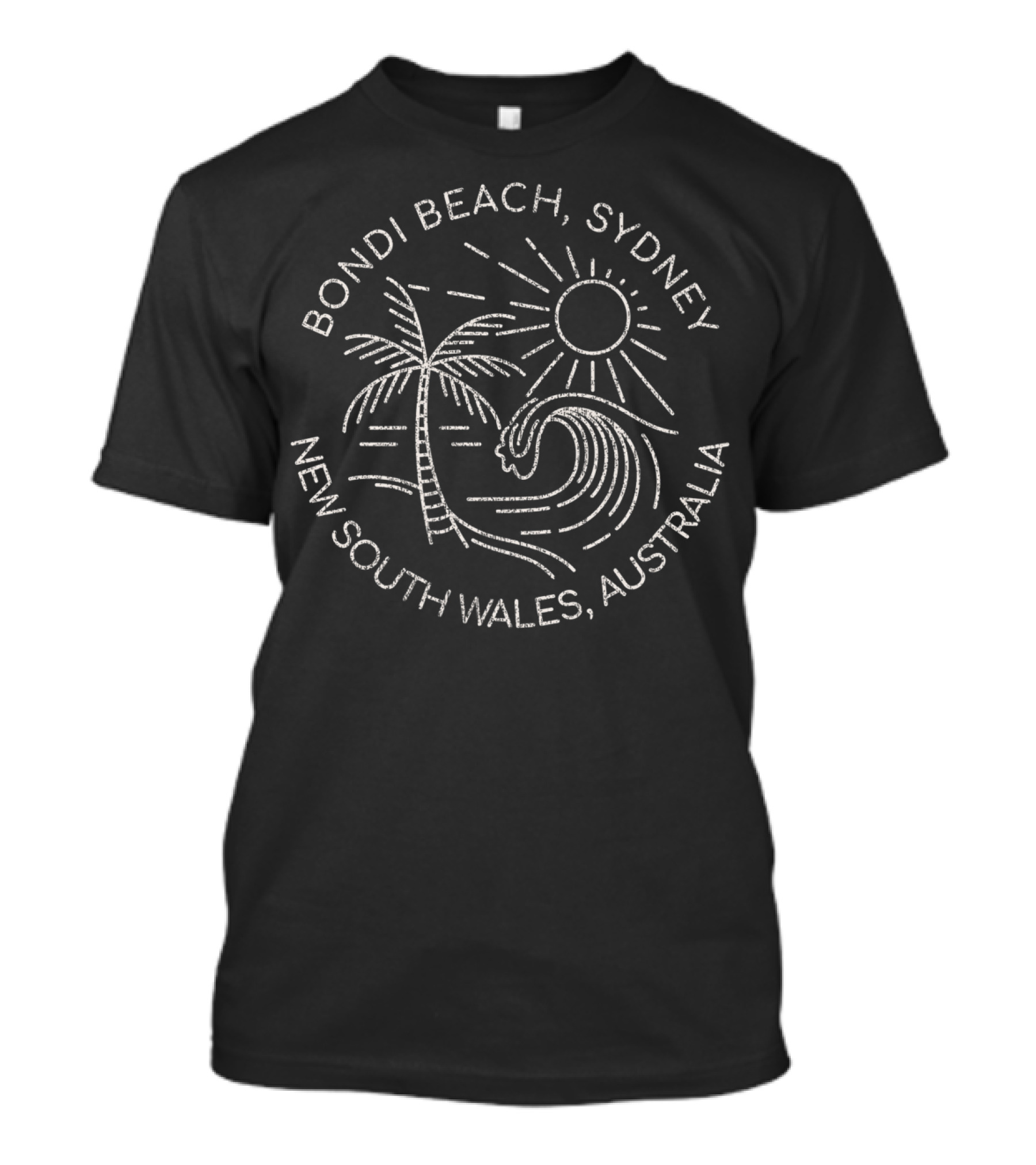 Bondi Beach Sydney New South Wales Australia Sun Wave Palm T-Shirt