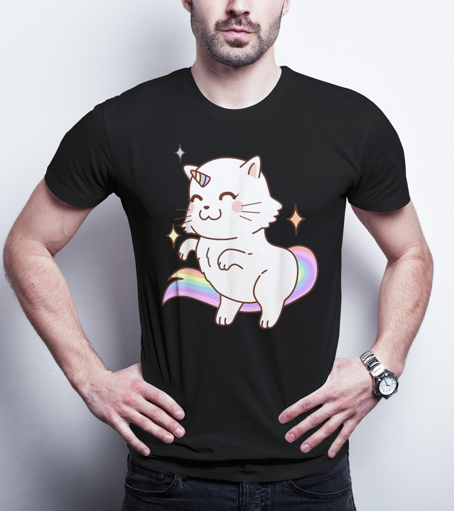 Caticorn Rainbow Cat Kittycorn Unicorn Kawaii Sparkles T-Shirt