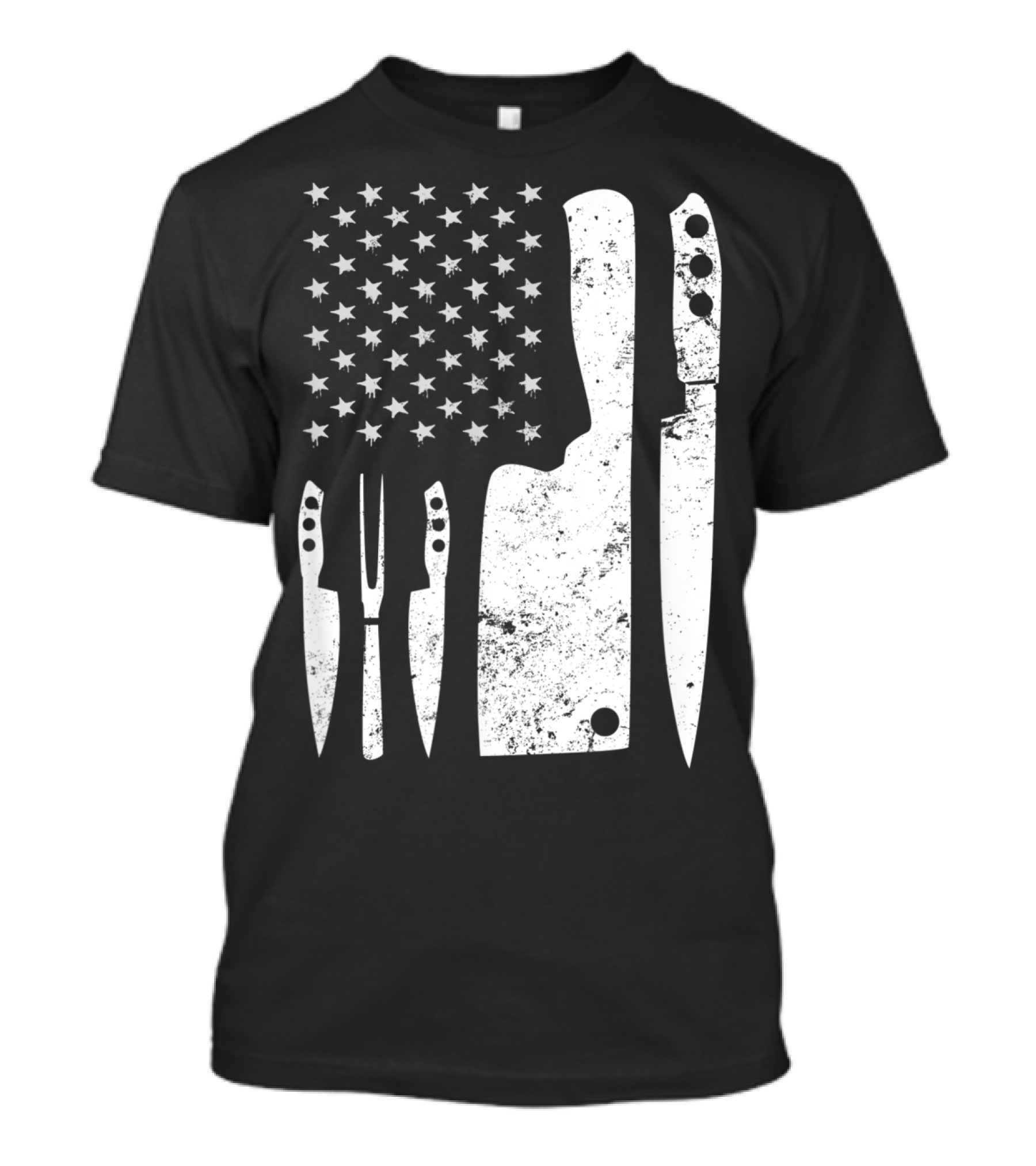 Chef Knife US Flag T-Shirt