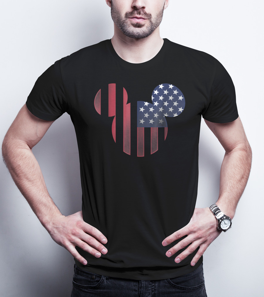 Disney Mickey Mouse Americana Stars And Stripes Ears T-Shirt