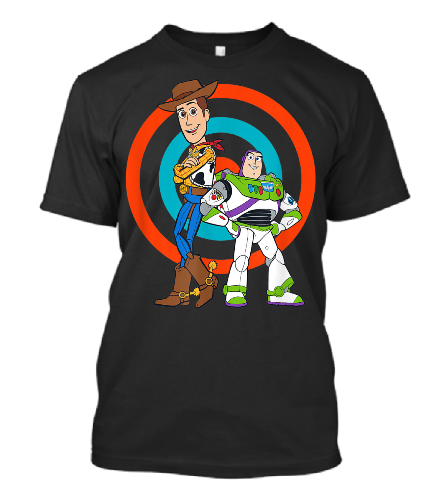 Toy Story Buzz Lightyear And Woody Target Background T-Shirt