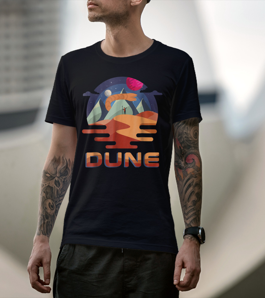 Dune Science Fiction Sci Fi Landscape Arrakis Planets Moon Desert Sand T-Shirt