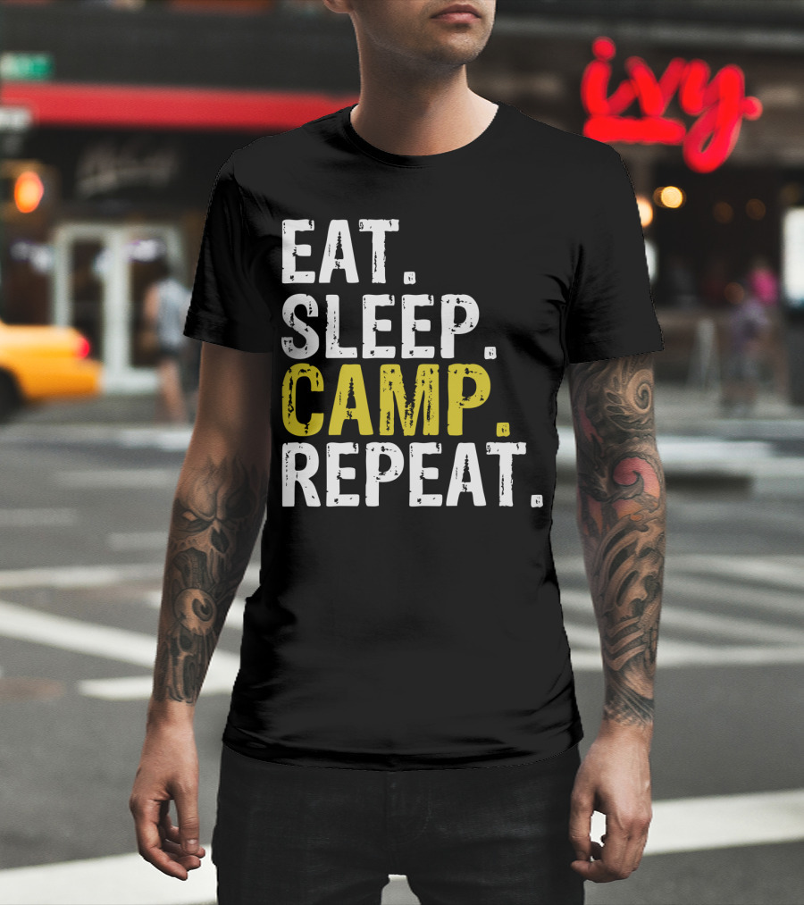 Eat Sleep Camp Repeat Camping T-Shirt
