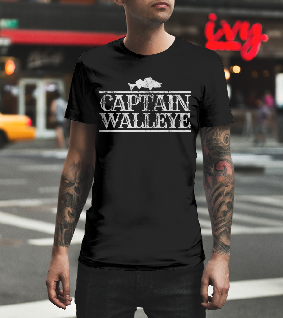 Captain Walleye Fishing Fisherman T-Shirt