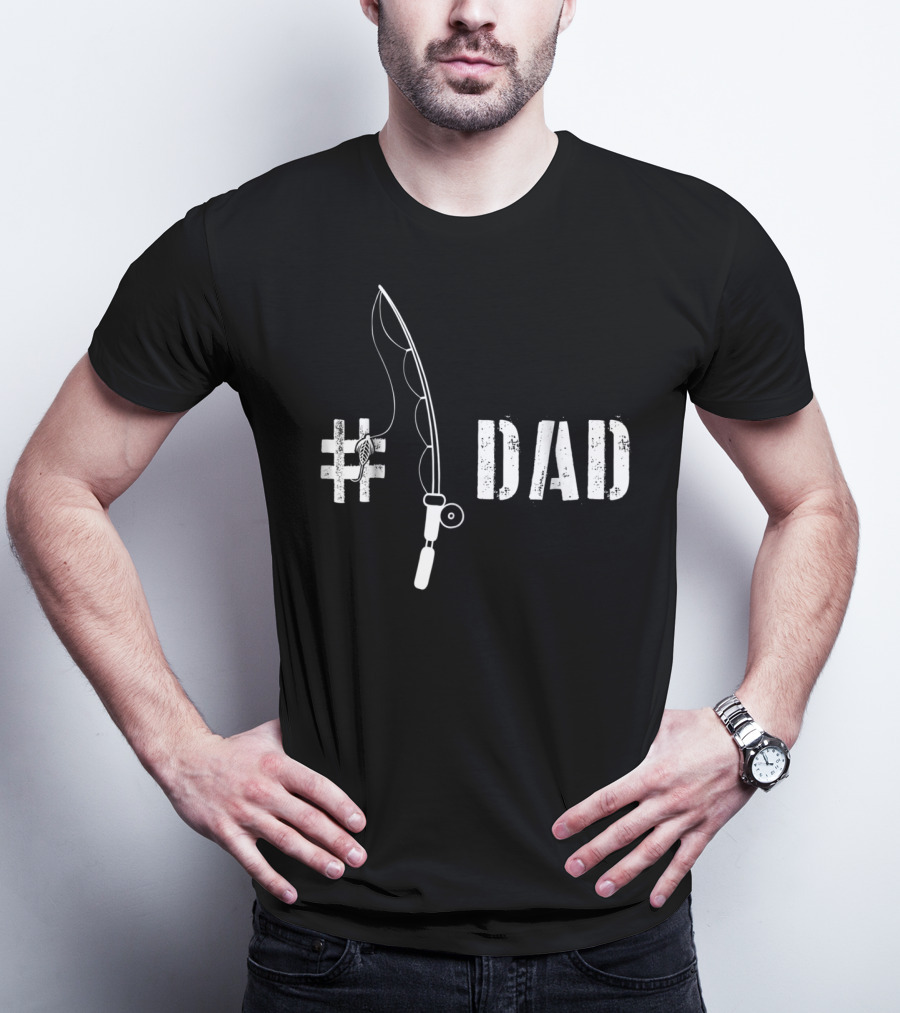 Dad Fishing Pole Hashtag Rod T-Shirt