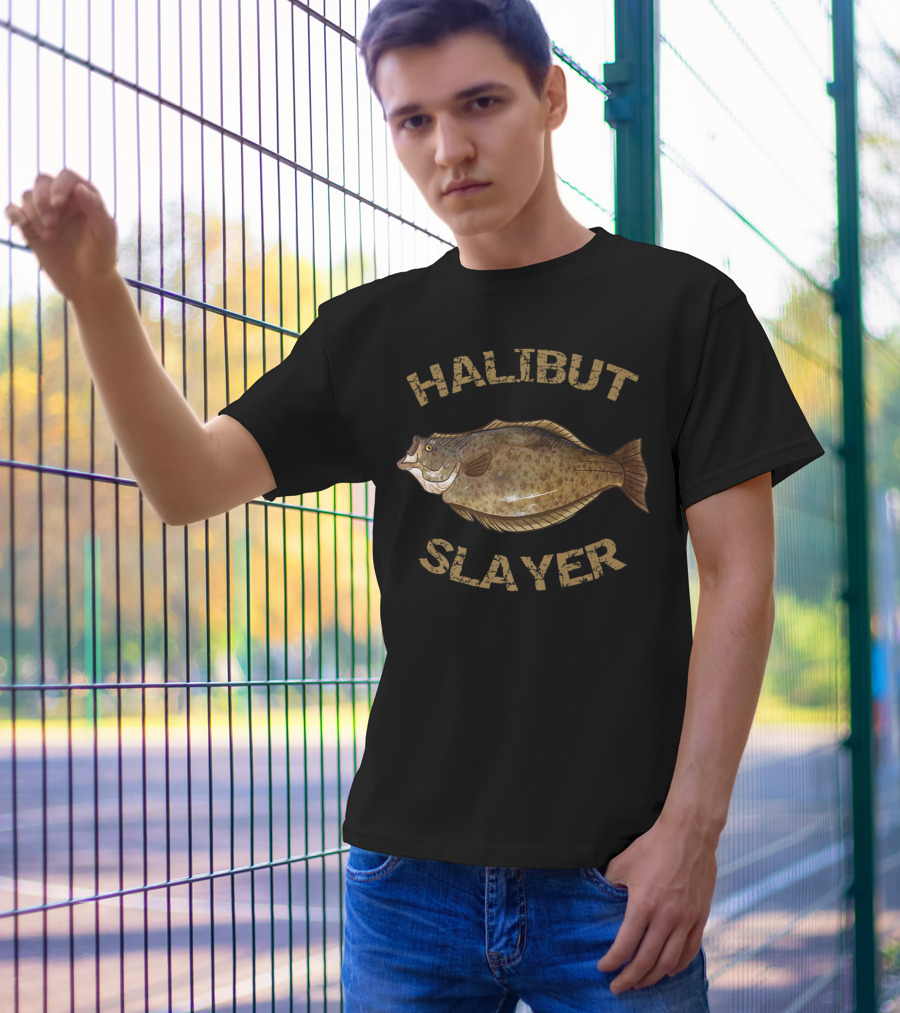 Halibut Slayer Halibut Fishing Enthusiast T-Shirt