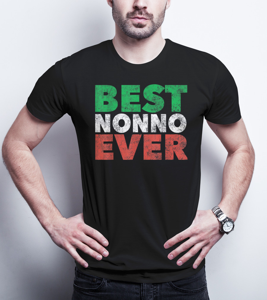 Best Nonno Ever Italian Grandfather Flag Colors T-Shirt