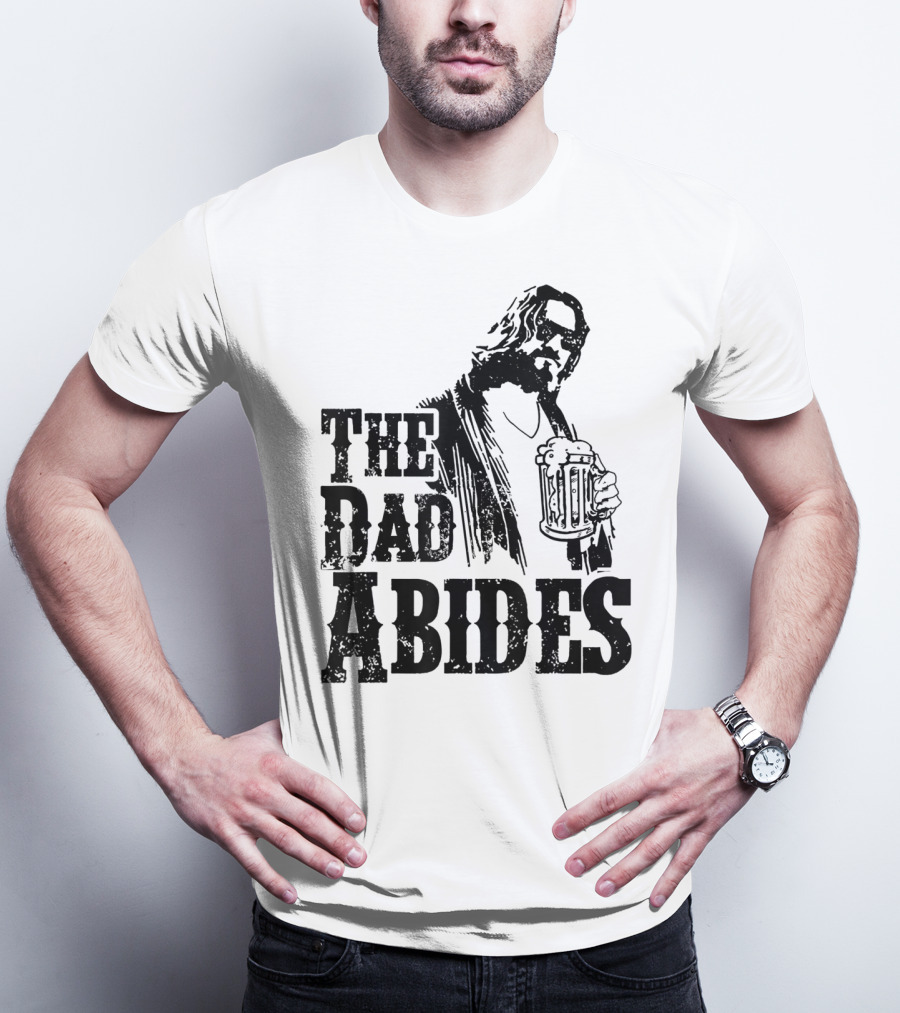 Mens Dad Abides Holding Beer Mug T-Shirt
