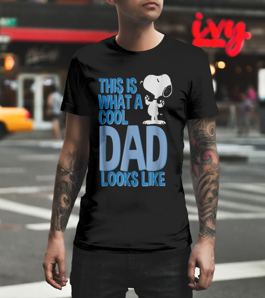 Snoopy This Is What A Cool Dad Looks Like Peanuts Mens T-Shirt