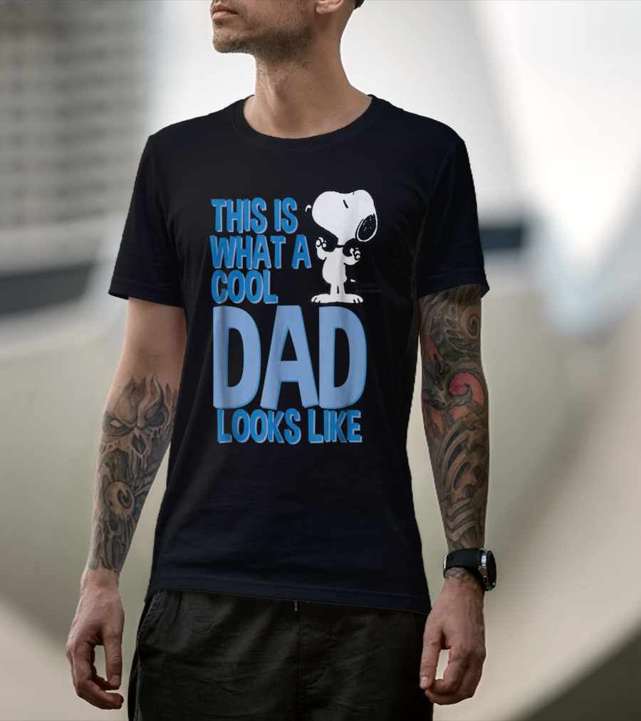 Snoopy This Is What A Cool Dad Looks Like Peanuts Mens T-Shirt