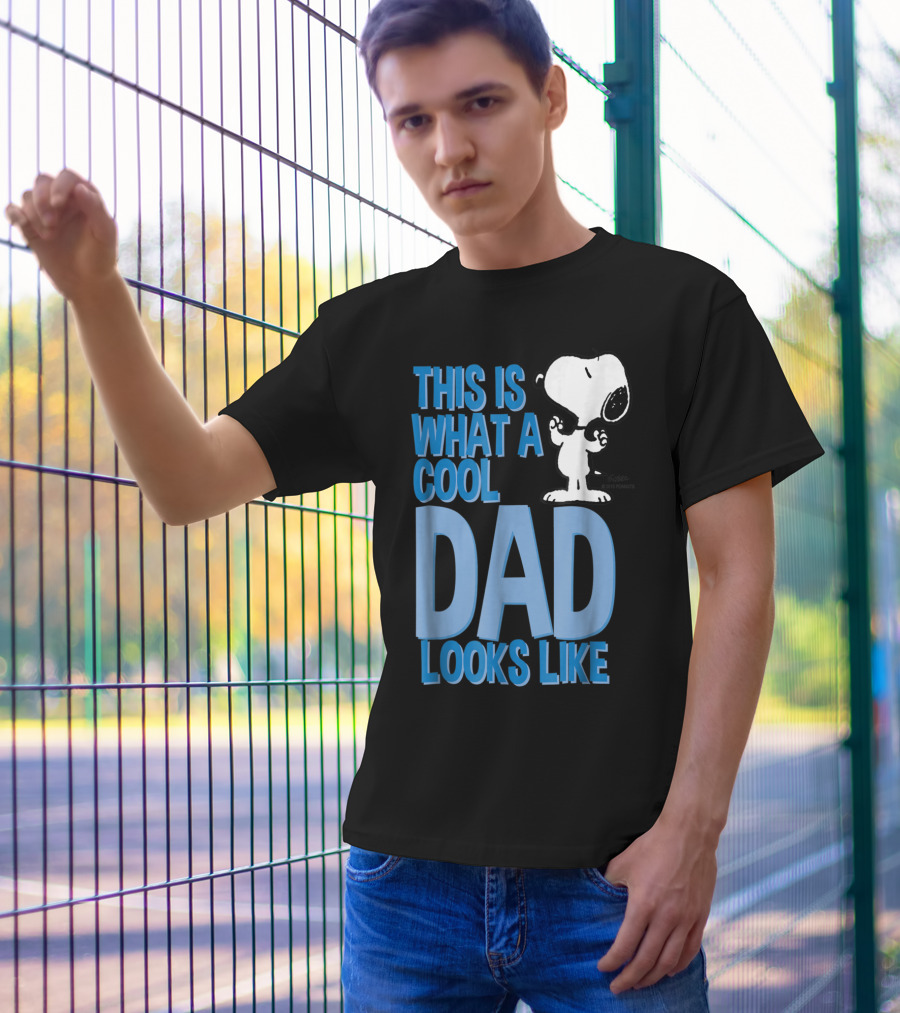 Snoopy This Is What A Cool Dad Looks Like Peanuts Mens T-Shirt