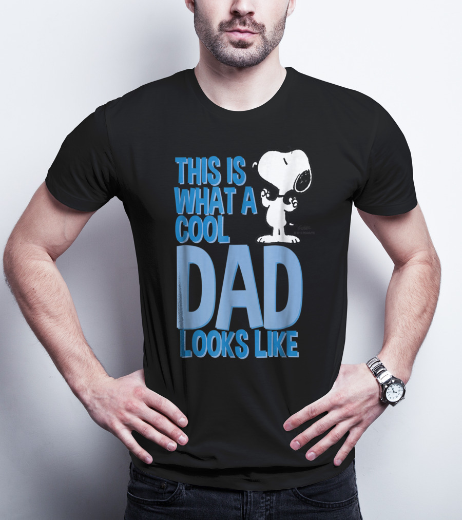 Snoopy This Is What A Cool Dad Looks Like Peanuts Mens T-Shirt