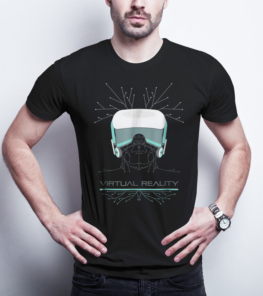 Virtual Reality VR Games Men's Headset Simulation Experience T-Shirt