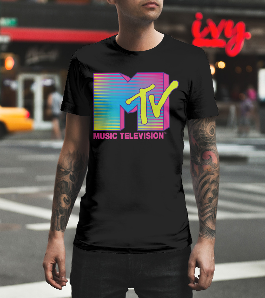 MTV Music Television Fluorescent Colors T-Shirt