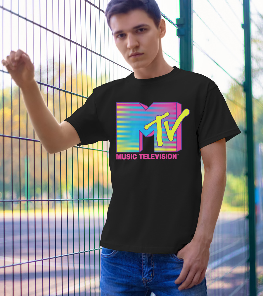 MTV Music Television Fluorescent Colors T-Shirt