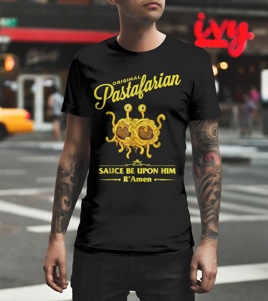 Original Pastafarian Sauce Be Upon Him R’Amen T-Shirt