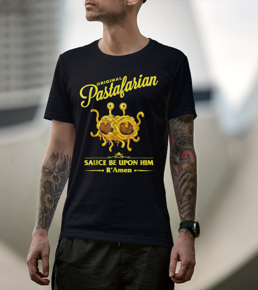 Original Pastafarian Sauce Be Upon Him R’Amen T-Shirt