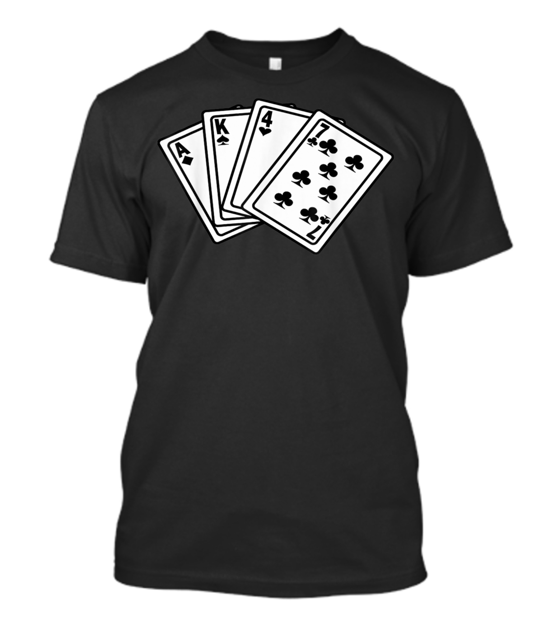 AK 47 Funny Poker Cards Playing Hand T-Shirt