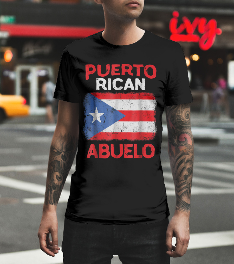 Puerto Rican Abuelo Grandpa Flag Fathers T-Shirt